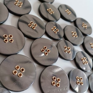 Pearly Gray Buttons, Coat Jacket Dress Buttons, Made in Italy High ...