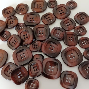 Brown Shaded Buttons Square Shaped, Coat Jacket Dress Buttons, Made in ...