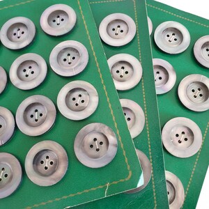 12 Gray MOP Buttons on Card, Coat Jacket Dress Buttons, Made in Italy ...