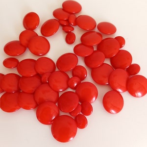60s 70s Red Orange Buttons, Jacket Dress Shirt Baby Buttons, Made in ...