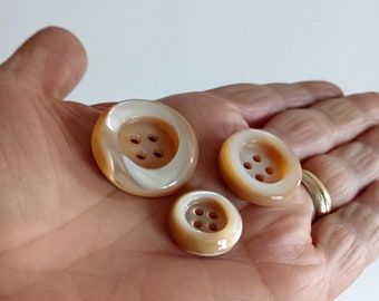 12 Light Gray MOP Flat Buttons, Jacket Dress Buttons, Made in Italy ...