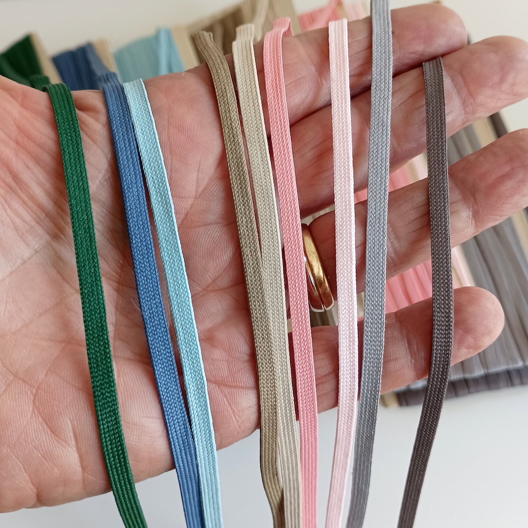 70s Braid Tape Viscose 20 Meters Blue Gray Pink Green Beige Ribbon Made ...