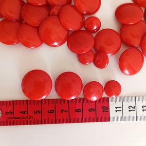 60s 70s Red Orange Buttons, Jacket Dress Shirt Baby Buttons, Made in ...