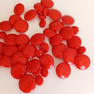 60s 70s Red Orange Buttons, Jacket Dress Shirt Baby Buttons, Made in ...