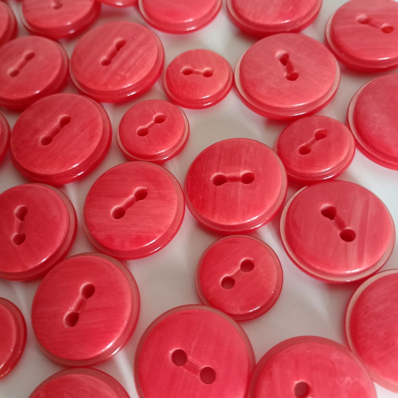 80s Red Shaded Buttons Coat Jacket Dress Buttons Made in - Etsy