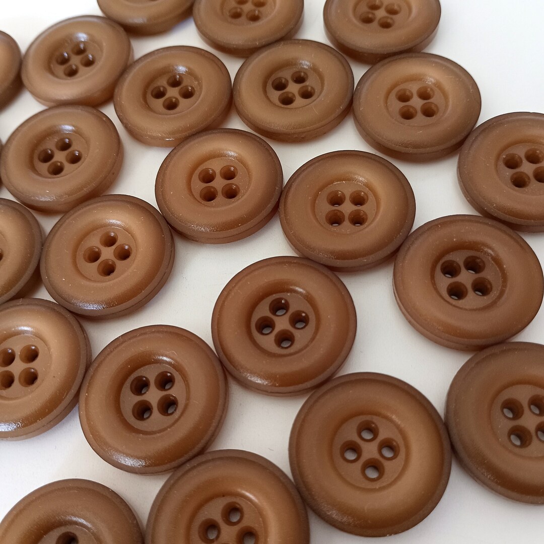 70s Brown Plastic Buttons: 24 Italian High Fashion Buttons (23mm) - Etsy