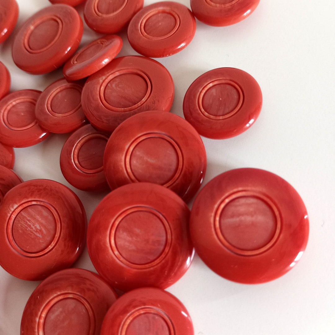 Brick Red Marbled Buttons, Jacket Dress Buttons, Made in Italy High ...