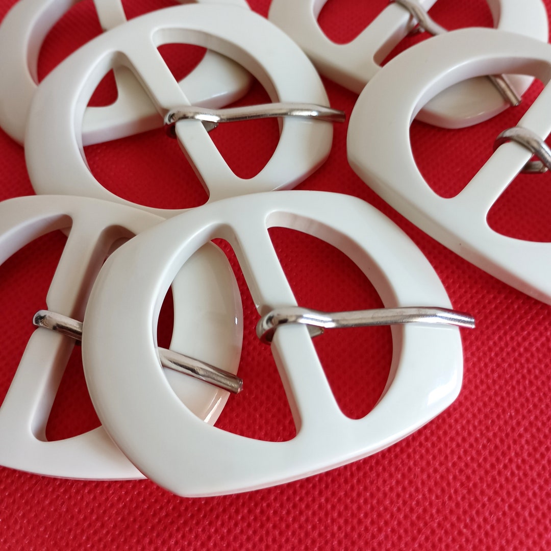 Two White Belt Buckles, Coat Dress Buckles, Made in Italy High Fashion ...