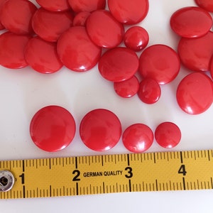 60s 70s Red Orange Buttons, Jacket Dress Shirt Baby Buttons, Made in ...