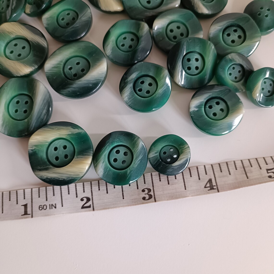 70s 80s Green Shaded Buttons Dress Buttons Made in Italy - Etsy