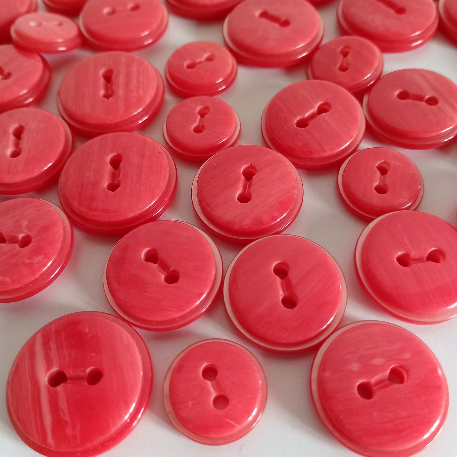 80s Red Shaded Buttons Coat Jacket Dress Buttons Made in - Etsy