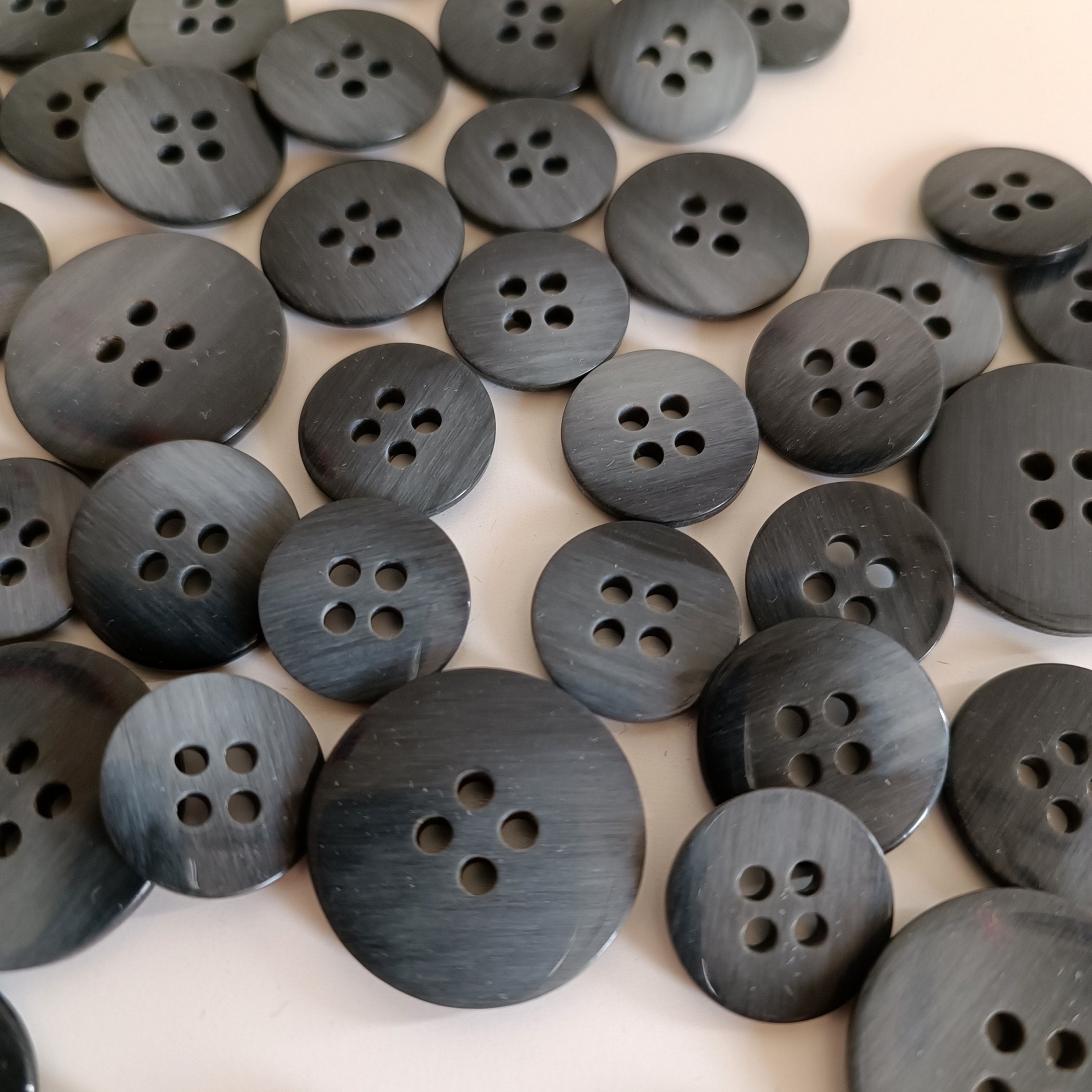 70s 80s Gray Shaded Flat Buttons Made in Italy High Fashion - Etsy