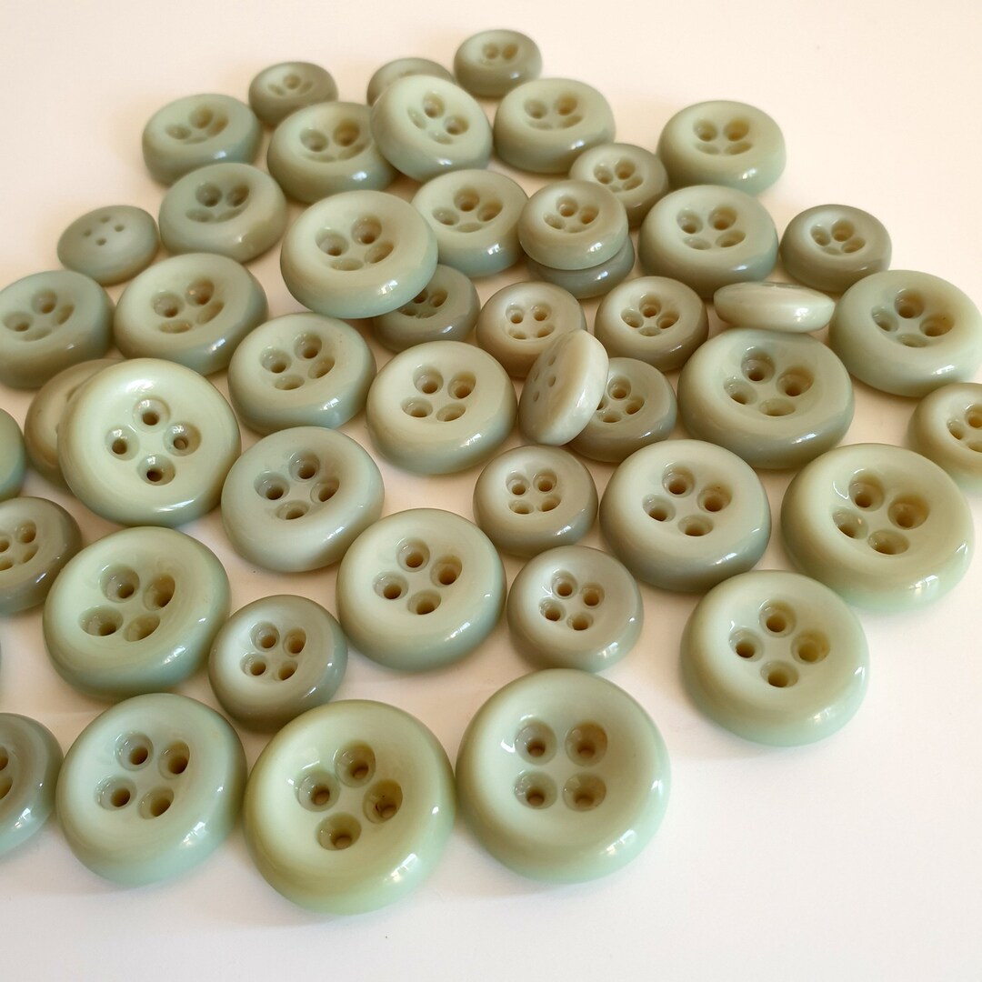 60s 70s Pale Green Buttons Coat Jacket Dress Buttons Made in - Etsy