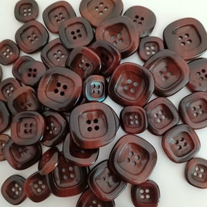 Brown Shaded Buttons Square Shaped Coat Jacket Dress Shirt - Etsy