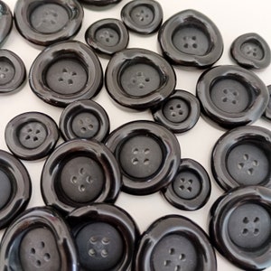 50 Shiny Black Buttons, Jacket Dress Buttons, Made in Italy Classic ...