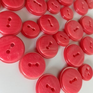 80s Red Shaded Buttons, Coat Jacket Dress Buttons, Made in Italy High ...