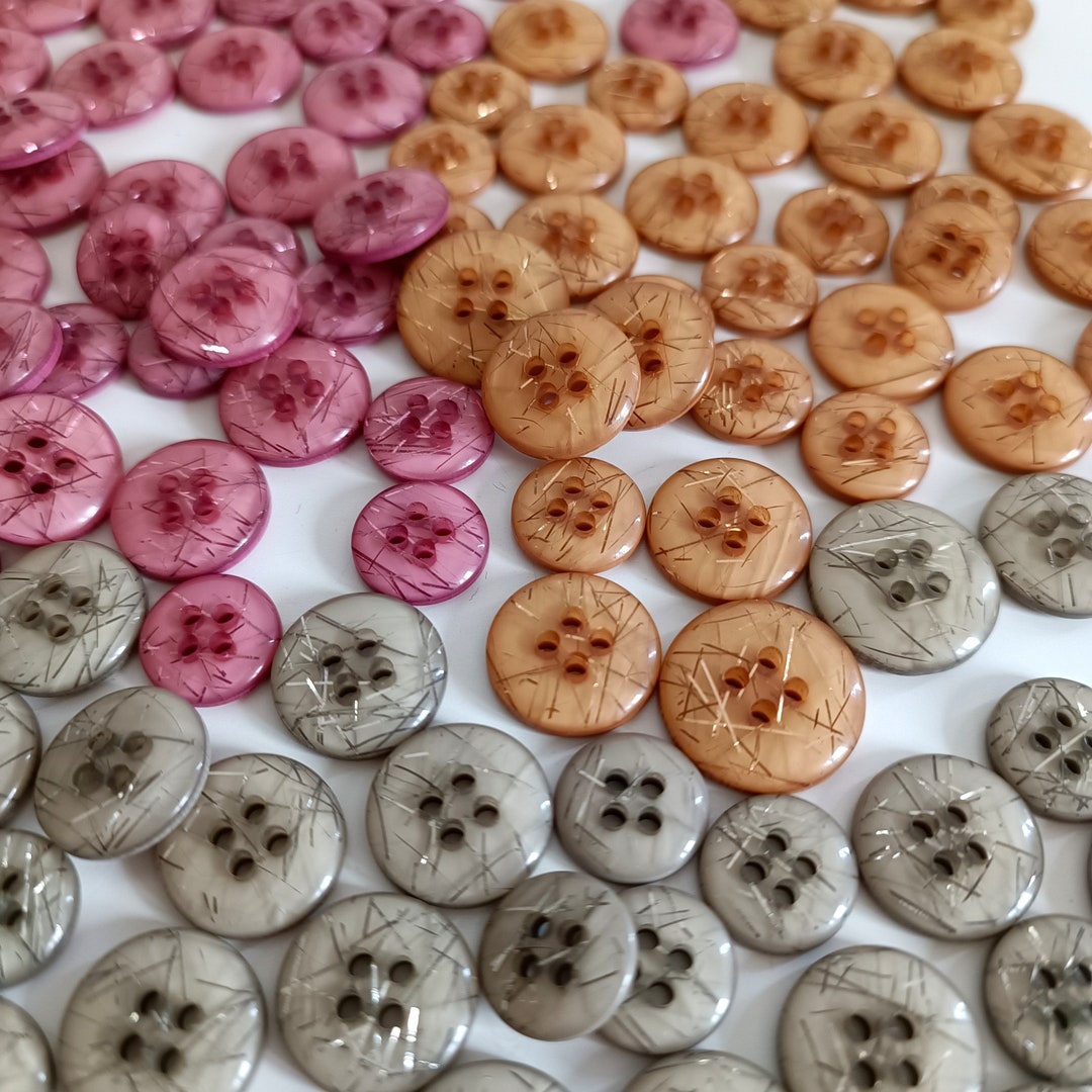 Clear Buttons Gold or Silver Specks, Dress Shirt Doll Buttons, Made in ...