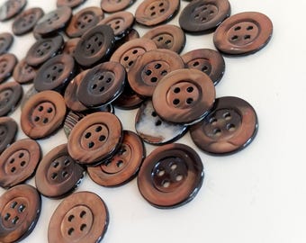 12 Light Gray MOP Flat Buttons, Jacket Dress Buttons, Made in Italy ...