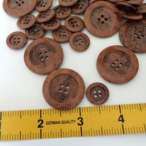 70s Brown Buttons Wood Imitation, Coat Jacket Dress Shirt Buttons, Made ...