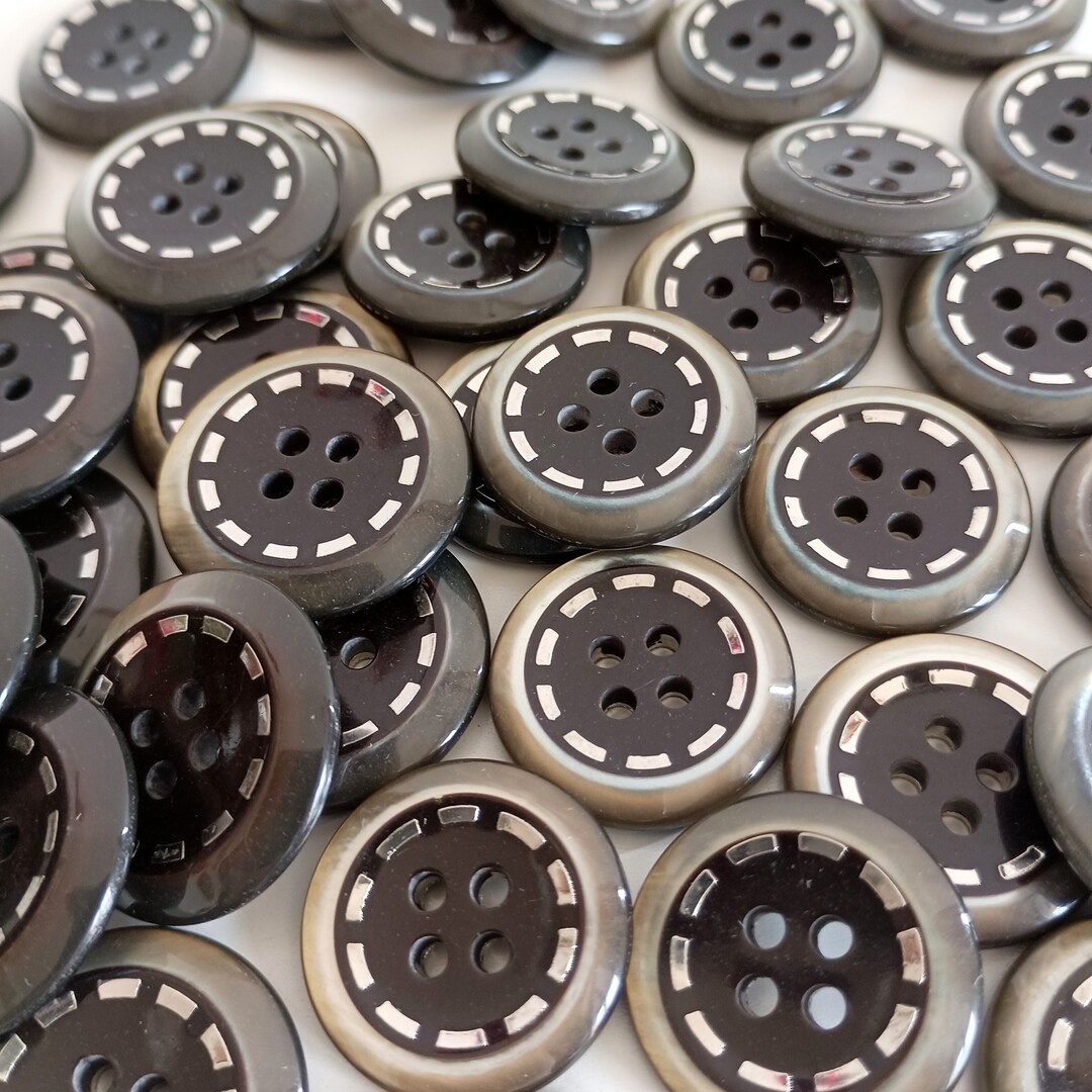 Pearly Green Buttons With Silver Tone Metal Details, Coat Jacket Dress ...