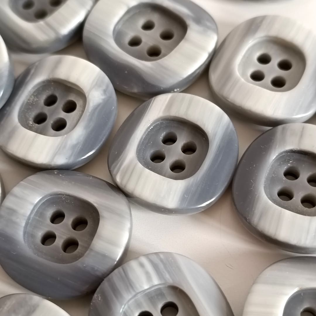 12 Light Gray Buttons Pearly Shades, Coat Jacket Dress Buttons 23mm ...