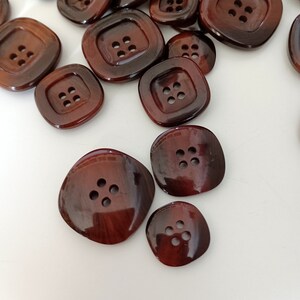 Brown Shaded Buttons Square Shaped, Coat Jacket Dress Buttons, Made in ...