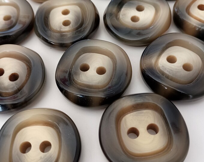9 Black Cream Shaded Buttons 34mm, Coat Jacket Dress Buttons, Made in ...