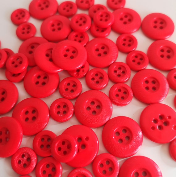 Shiny Red Buttons Dress Shirt Doll Baby Buttons Made in - Etsy