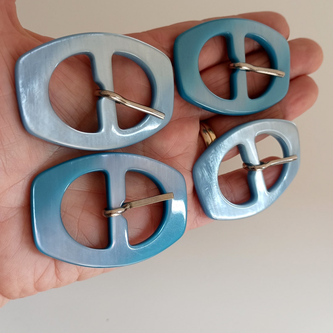 Four Buckles Shades of Blue, Coat Dress Buckles, Made in Italy High ...