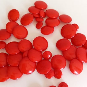 60s 70s Red Orange Buttons, Jacket Dress Shirt Baby Buttons, Made in ...