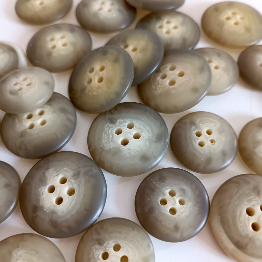 70s Clear Grayish Green Cream Buttons, Coat Jacket Dress Buttons, Made ...