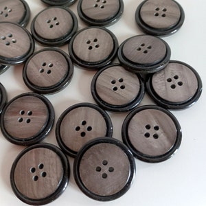 16 Black and Gray Buttons, Coat Jacket Dress Buttons, Made in Italy ...
