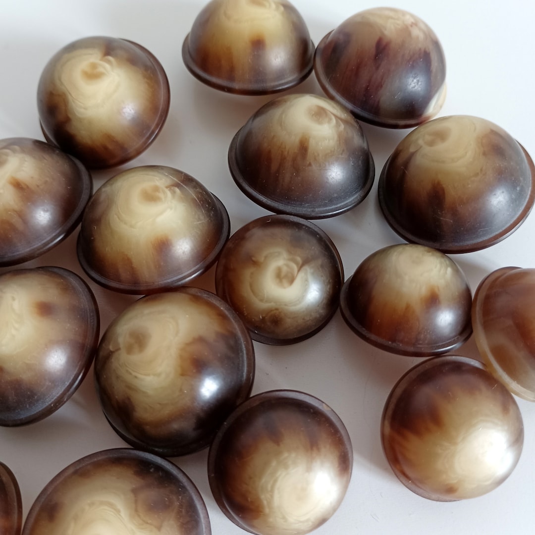 Brown Domed Buttons Cream Shades, Coat Jacket Dress Buttons, Made in ...