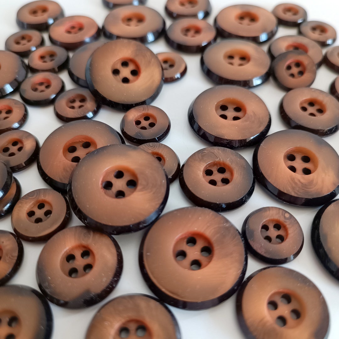 70s Brown Shaded Buttons, Jacket Dress Shirt Buttons, Made in Italy ...