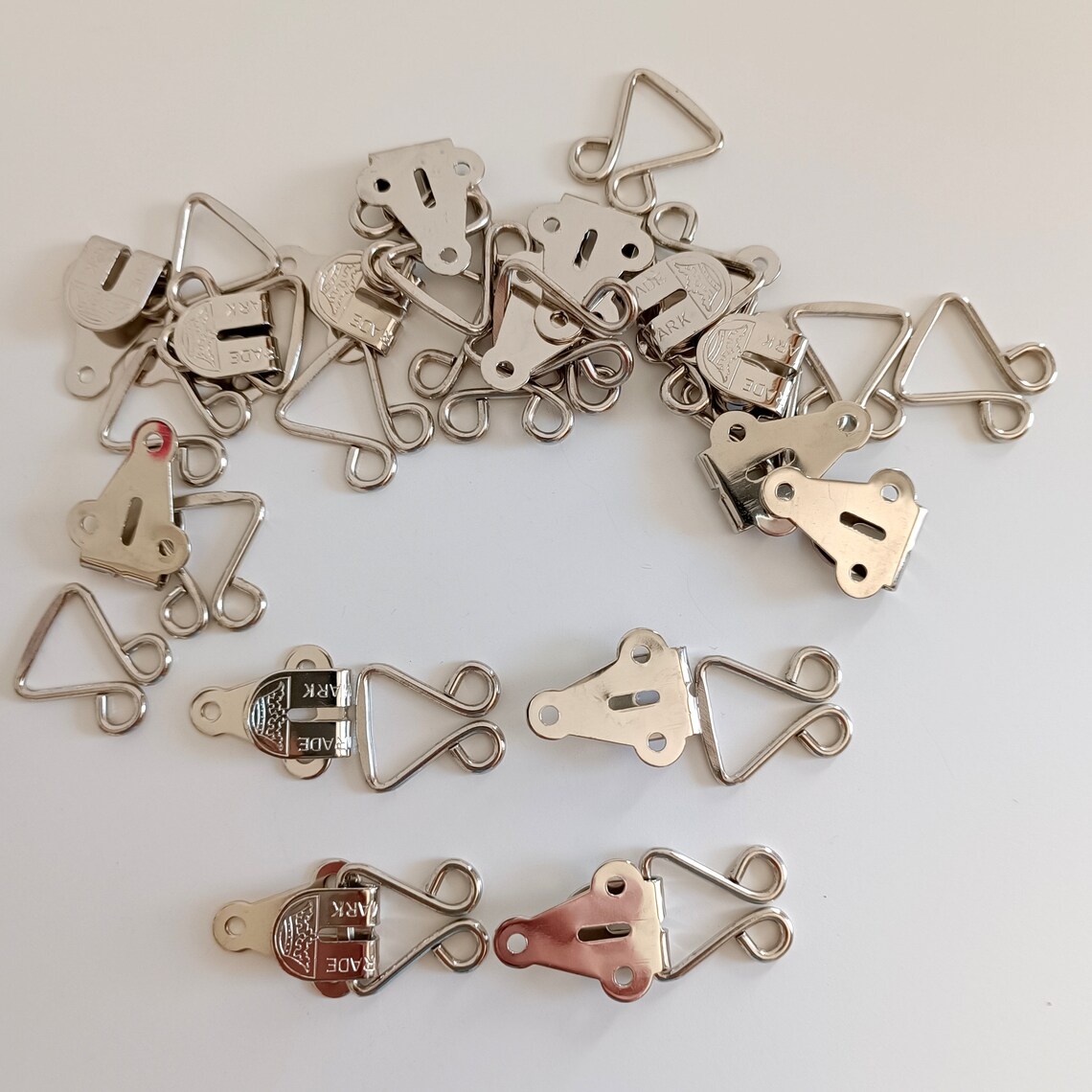 15 Silver Metal Hook & Eye Fasteners Made in Italy Skirt - Etsy