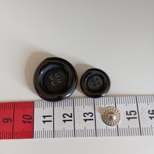 50 Shiny Black Buttons, Jacket Dress Buttons, Made in Italy Classic ...