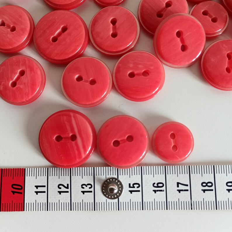 80s Red Shaded Buttons Coat Jacket Dress Buttons Made in - Etsy