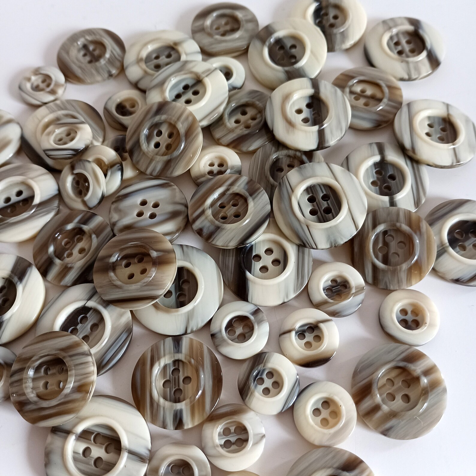 70s Marbled Buttons White Beige Gray Coat Jacket Dress Shirt - Etsy