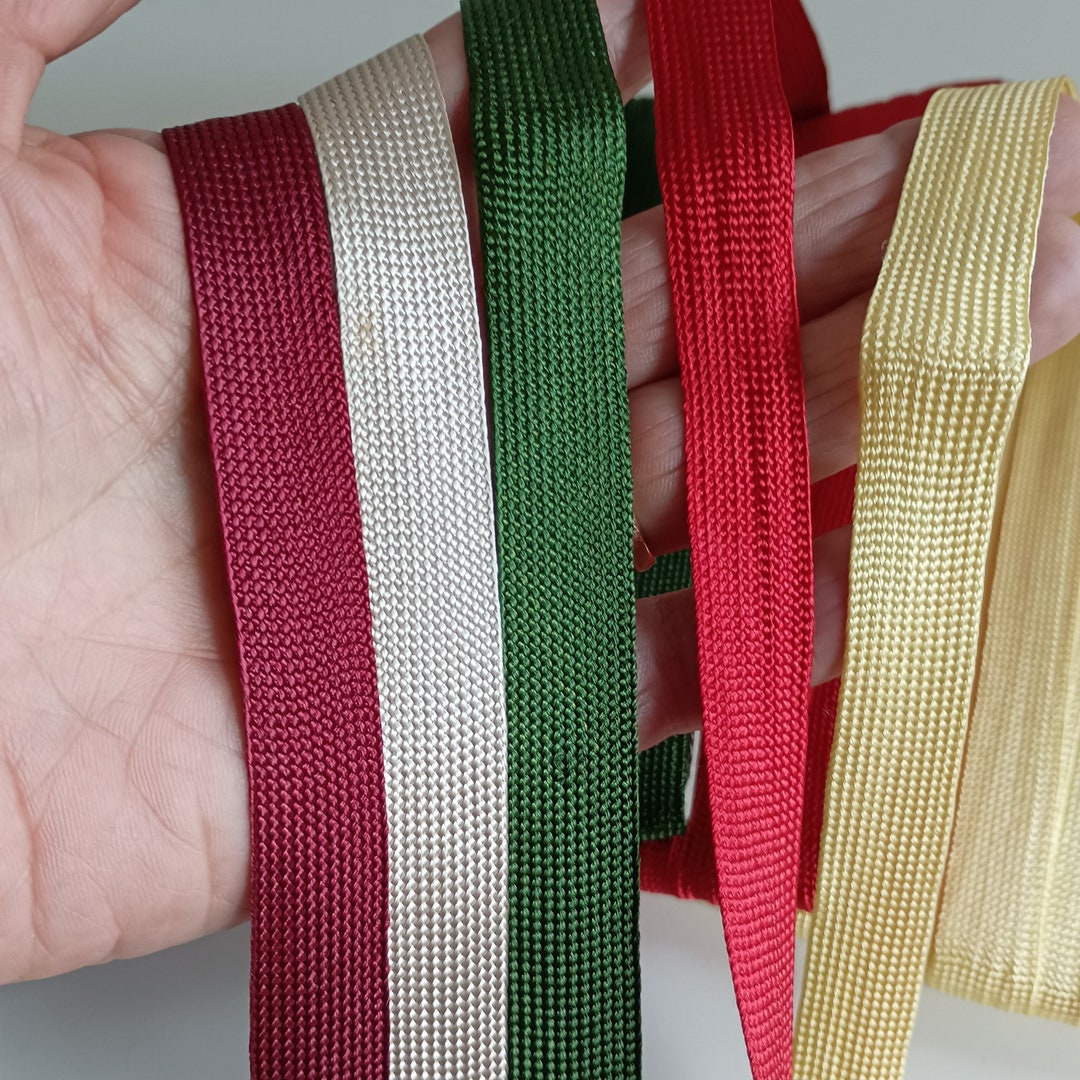 70s Braid Tape Viscose 20 Meters Burgundy Cream Green Red Yellow Ribbon ...