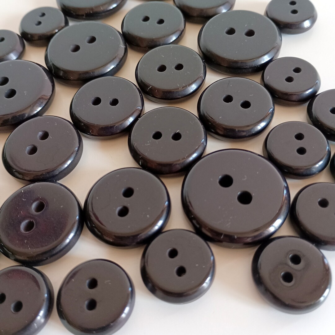 Black Flat Buttons, Coat Jacket Dress Buttons, Made in Italy High ...