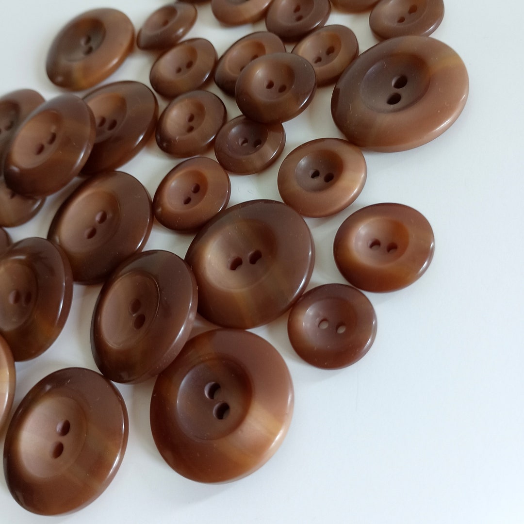 Brown Shaded Buttons 2 Holes, Coat Jacket Dress Buttons, Made in Italy ...