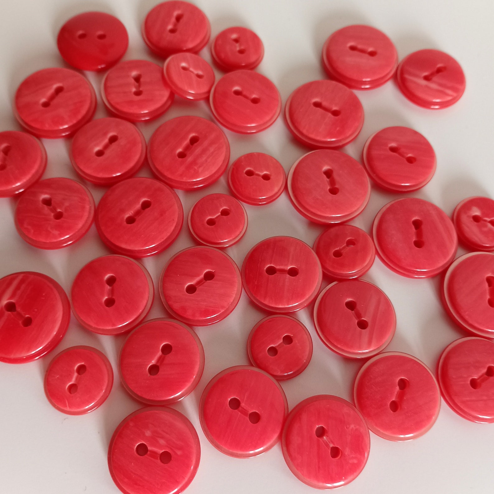 80s Red Shaded Buttons Coat Jacket Dress Buttons Made in - Etsy