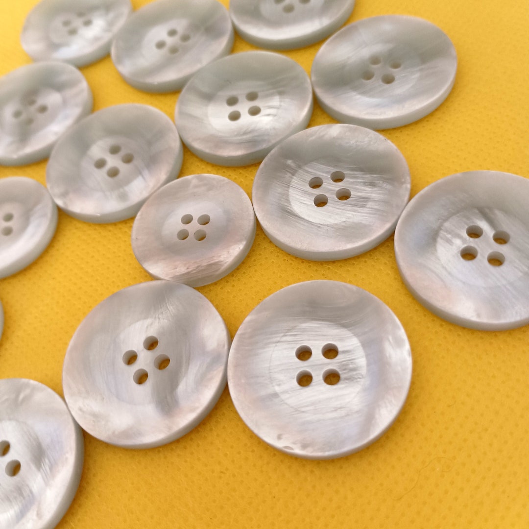 16 Pearly Light Blue Buttons, Coat Jacket Dress Buttons, Made in Italy ...