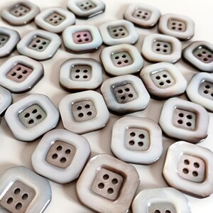 12 Light Gray MOP Flat Buttons, Jacket Dress Buttons, Made in Italy ...