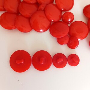 60s 70s Red Orange Buttons, Jacket Dress Shirt Baby Buttons, Made in ...
