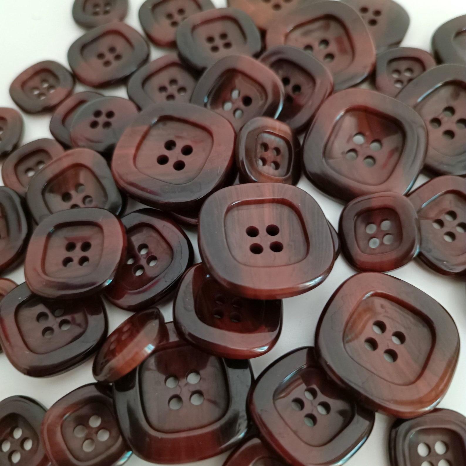 Brown Shaded Buttons Square Shaped Coat Jacket Dress Shirt - Etsy