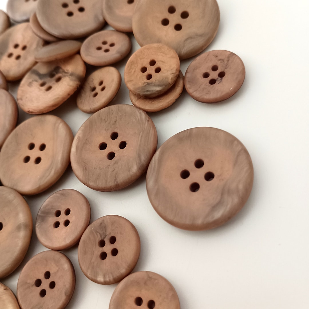 Light Brown Pearlescent Buttons: Italian High Fashion, 4-hole - Etsy