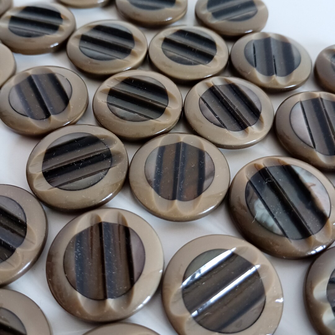 Shiny Beige and Brown Buttons, Coat Jacket Dress Buttons, Made in Italy ...