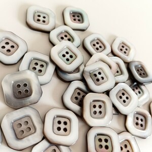 12 Light Gray MOP Flat Buttons, Jacket Dress Buttons, Made in Italy ...