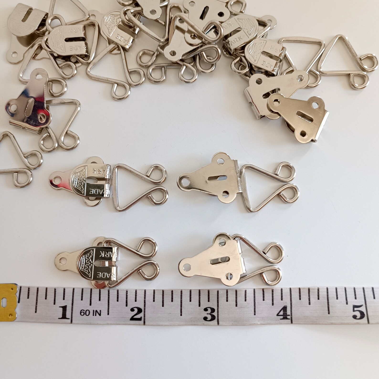 15 Silver Metal Hook & Eye Fasteners Made in Italy Skirt - Etsy